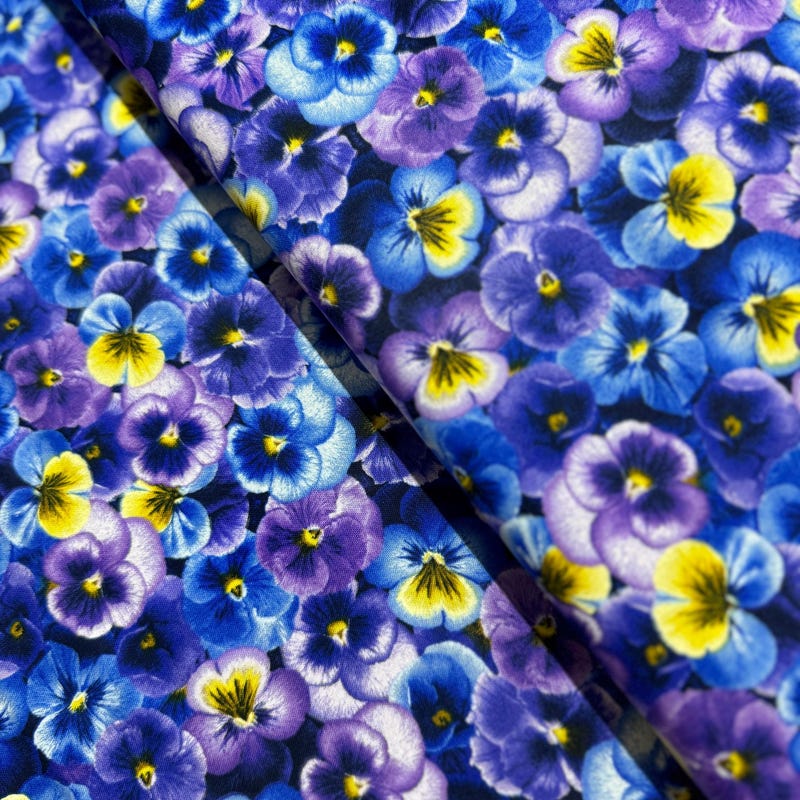 Pansies Fabric - Etsy