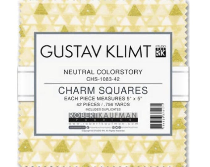 Gustav Klimt Neutral Colorstory Charm Pack - 42, 5" X 5" Precut Fabric ...