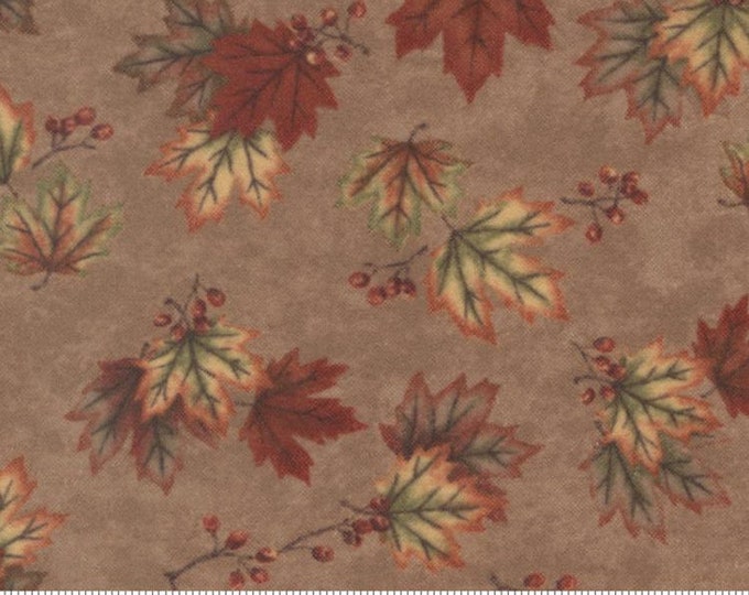 Flannel - Fall Melody Flannel - Maple Scatter Tawny Fabric by Holly ...