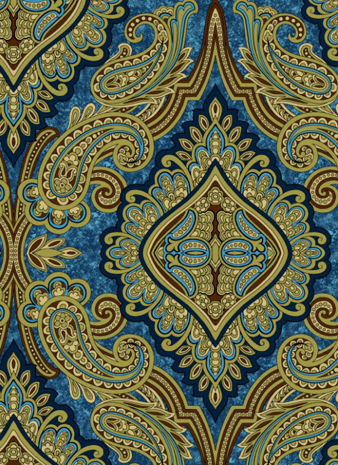 Aruba - Paisley Teal Fabric by Jinny Beyer - Cotton Fabric - Etsy