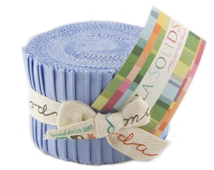 Bella Solids Baby Blue Fabric Jelly Roll: 20 Cotton Strips - Etsy