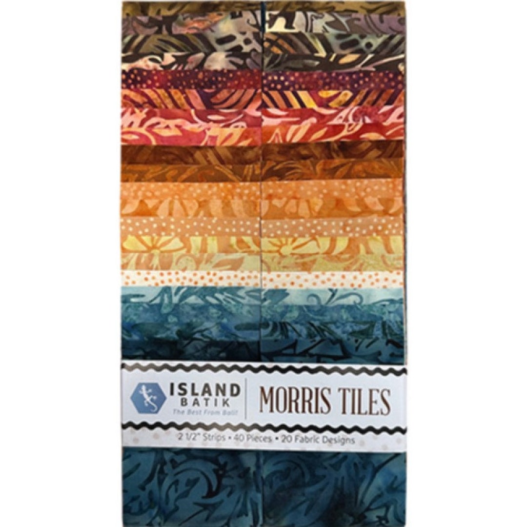 Morris Tiles Batik Strip Pack/jelly Roll - 40, 2.5" X 42" Precut Fabric ...