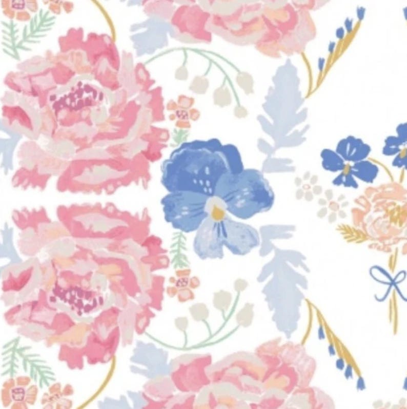 Royal Picnic - Royal Garden White - Cotton Fabric - Etsy