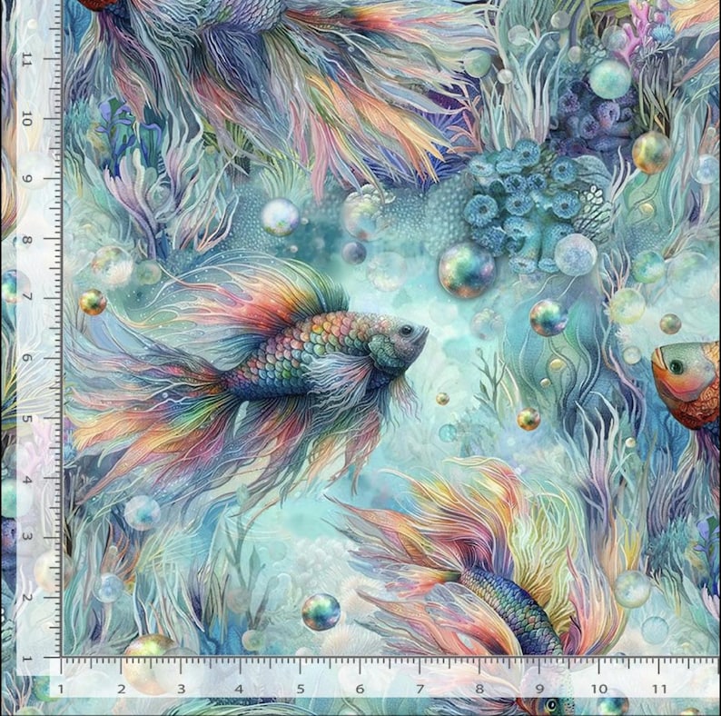 Oceana – Rainbow Fish Fabric by Timeless Treasures – Quilting Cotton ...