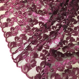 Embroidered Net Fabric Embellished With Sequins - Etsy