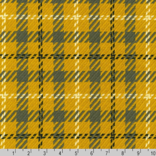 Yellow Plaid Fabric - Etsy