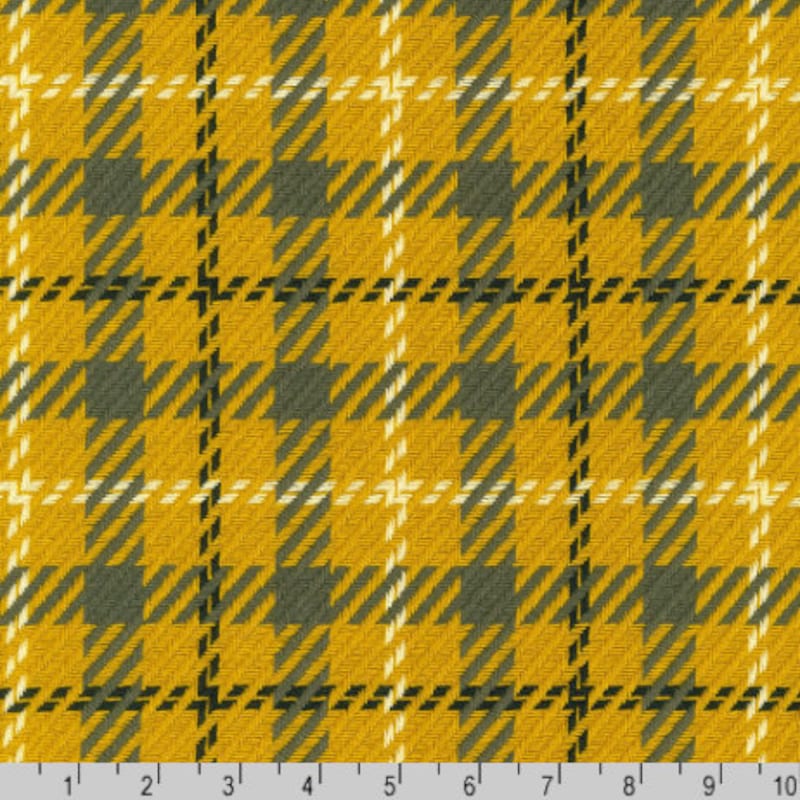 Yellow Plaid Fabric - Etsy