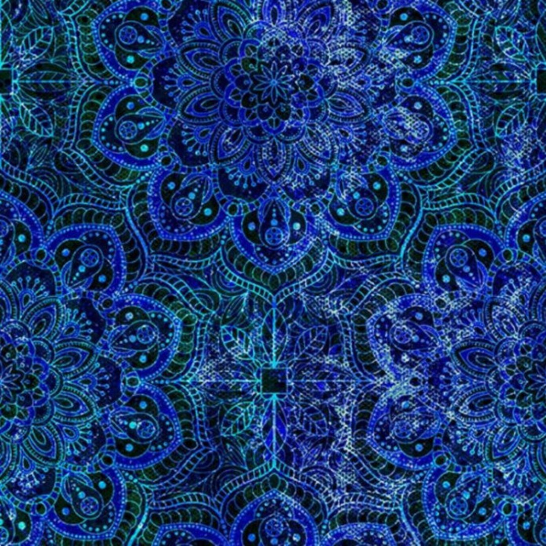 Floral Rhapsody - Bluegrass - Digital Print - Cotton Fabric - Etsy