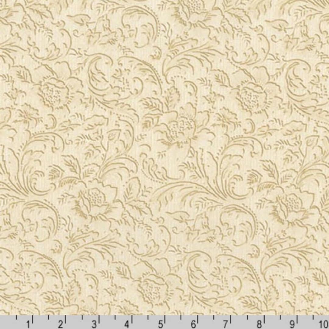 Robert Kaufman Eaton Place Floral Vines Ivory Fabric by Darlene ...