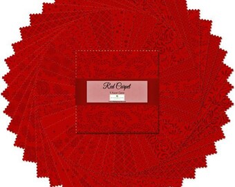 5 Squares Charm Pack Ruby Days Red Essential Gems 42 Squares in Various ...