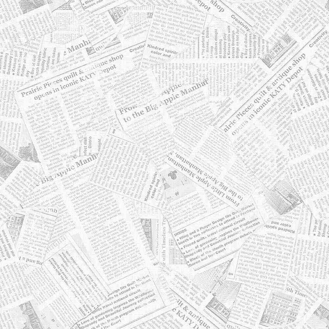 Newspaper Print White Fabric by Wing and a Prayer Design Digital Print ...