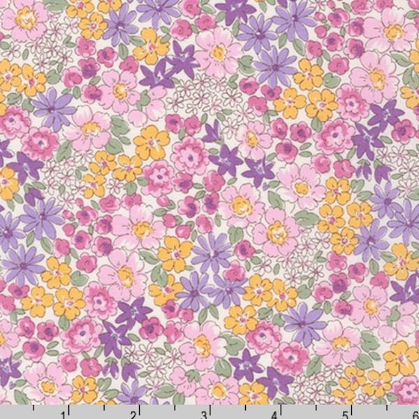 Purple Floral Fabric - Etsy