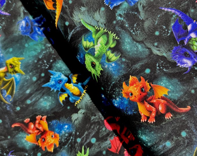 Baby Dragons - Baby Dragons Tossed Fabric - Cotton Fabric - Etsy