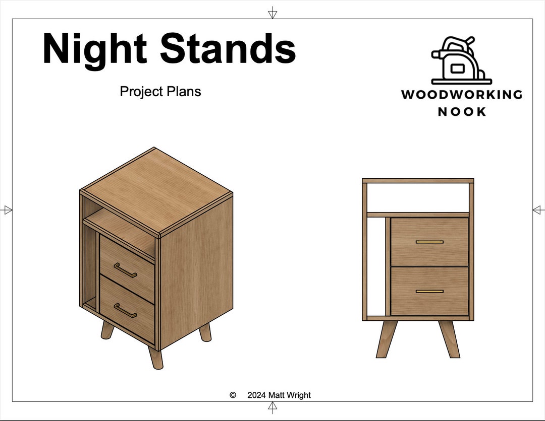 DIY Night Stands Build Plans Beginner Woodworking Easy Weekend Project ...