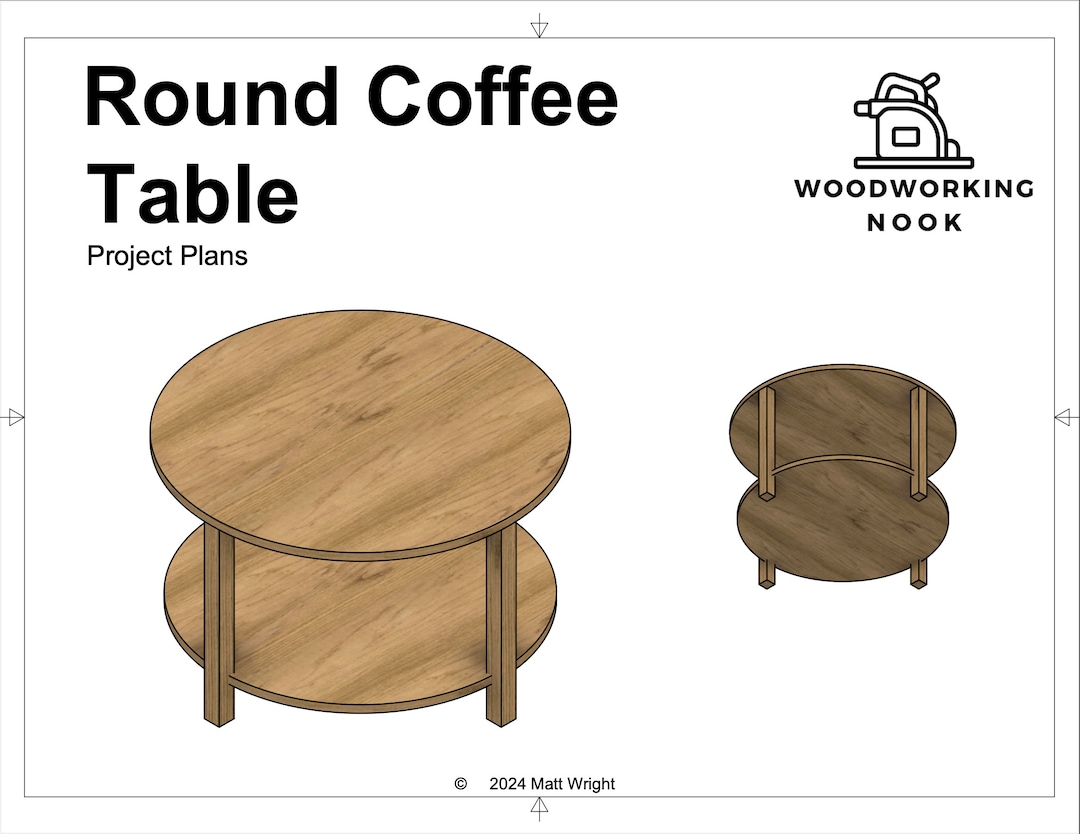 DIY Round Coffee Table Build Plans - Etsy