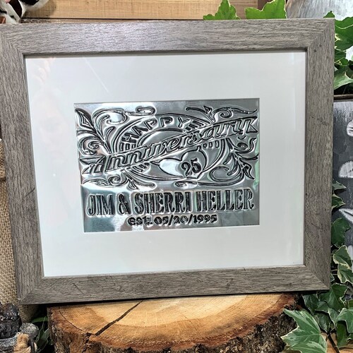 25th Anniversary Engraved Metal Sign Personalized Gift - Etsy