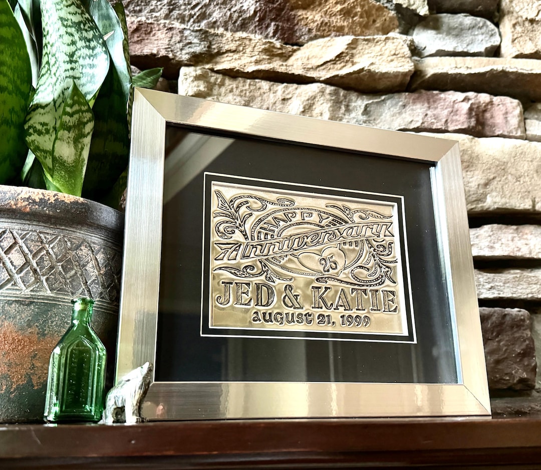 25 Year 25th Anniversary Engraved Metal Sign Personalized Gift - Etsy