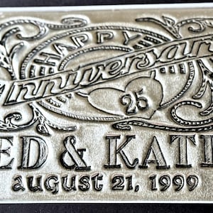 25th Anniversary Engraved Metal Sign for Memorable Personalized Gift - Etsy