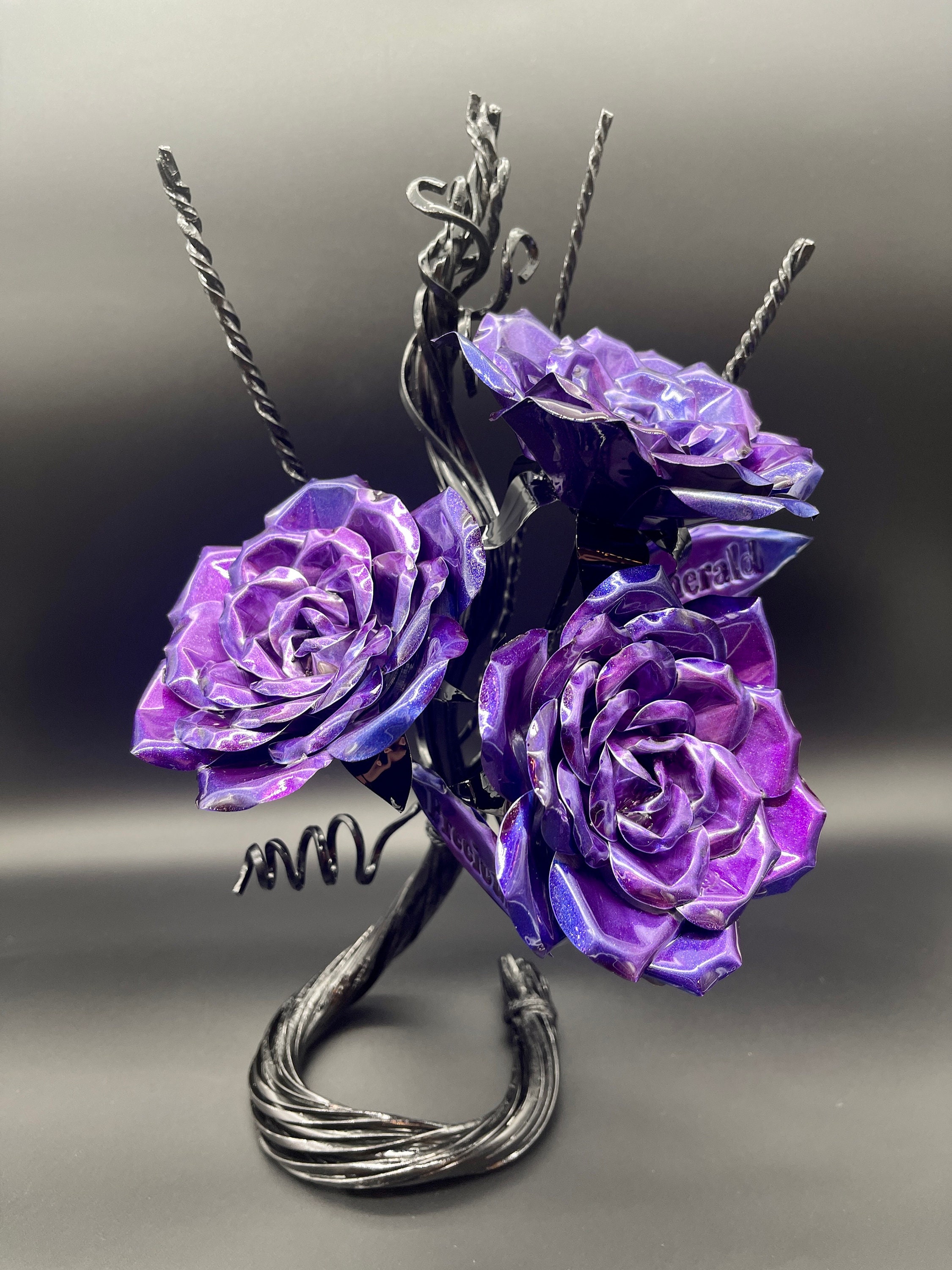Purple Crystal Glass Rose