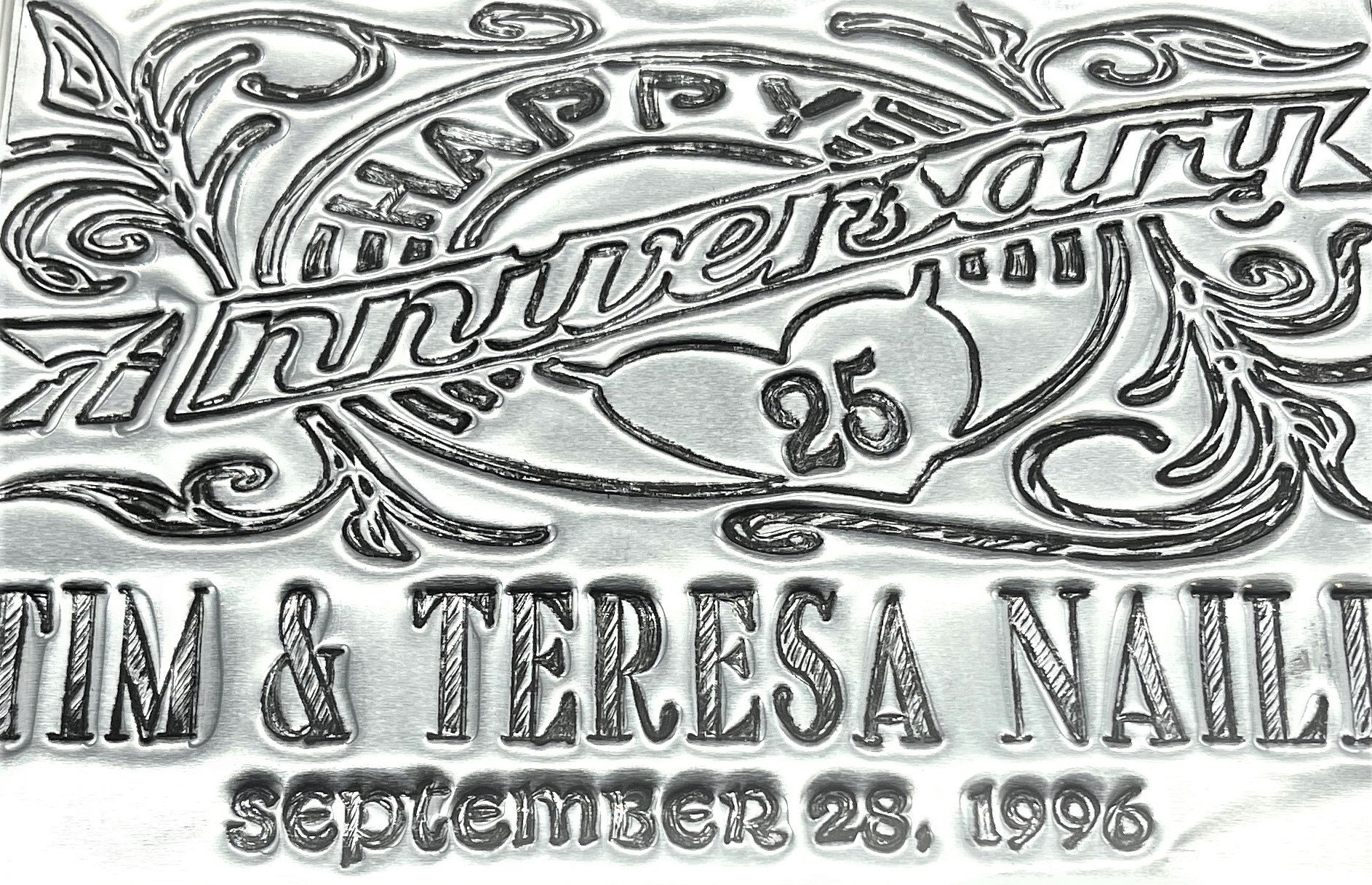 25th Anniversary Engraved Metal Sign Personalized Gift - Etsy