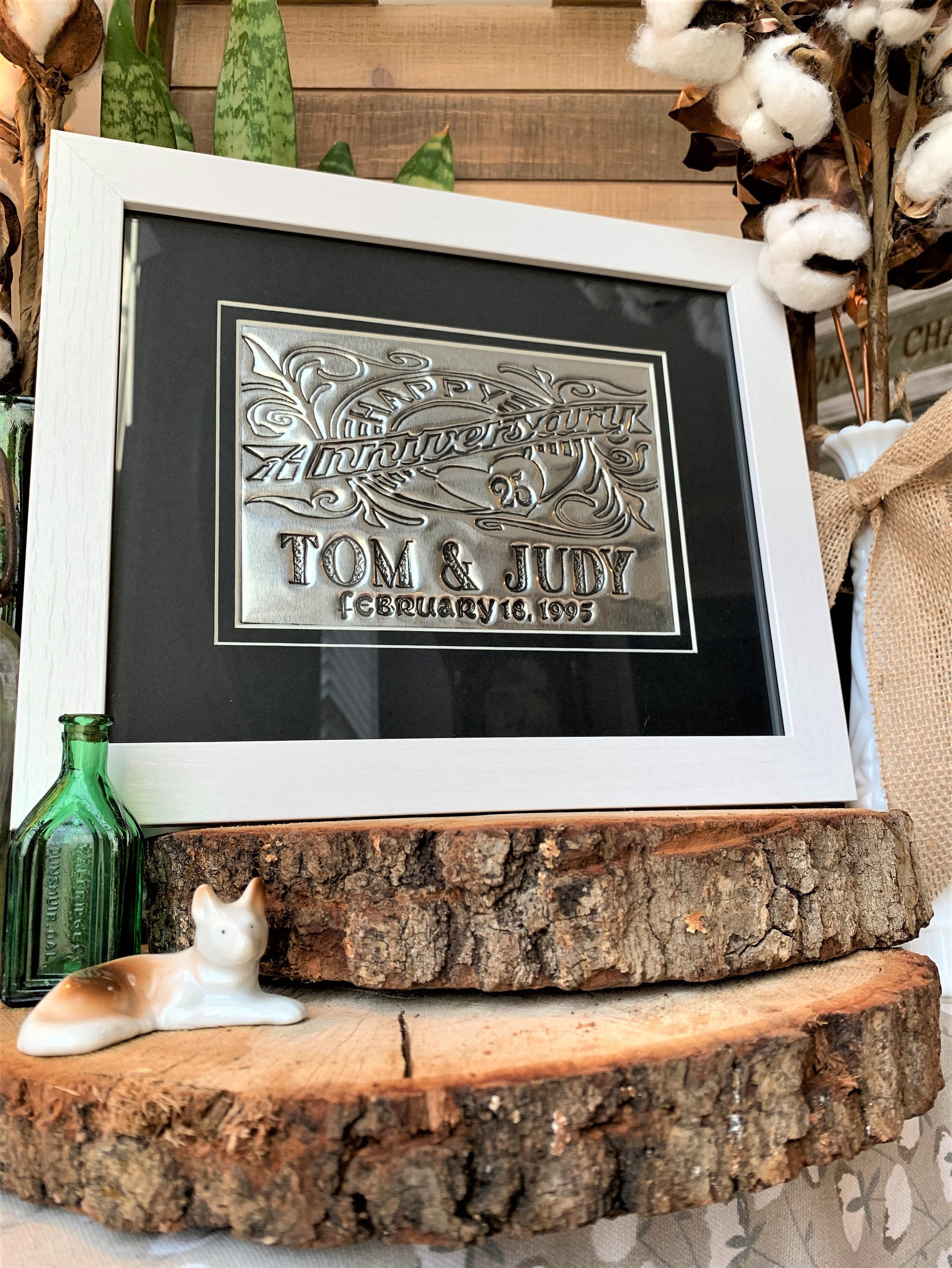 25th Anniversary Engraved Metal Sign Personalized Gift - Etsy