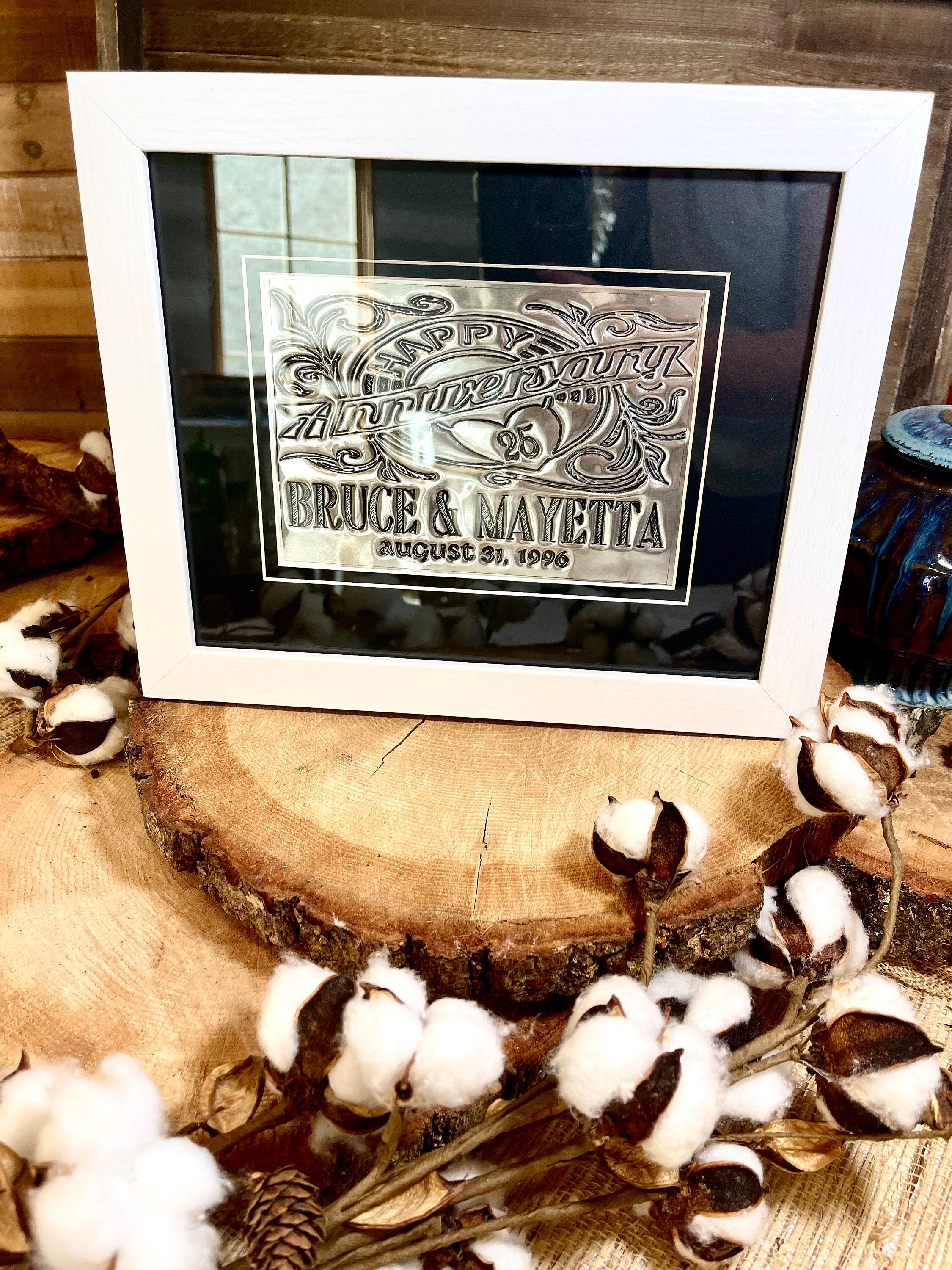 25th Anniversary Engraved Metal Sign Personalized Gift - Etsy