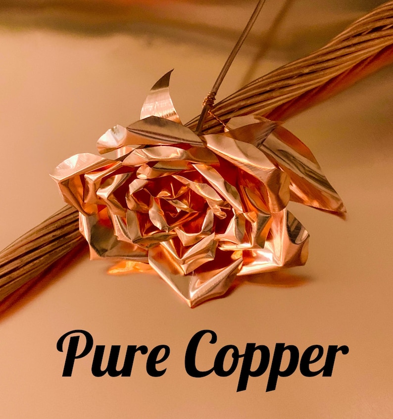 27th Anniversary Copper Metal Rose RAINBOW FIRE Gift for Her - Etsy