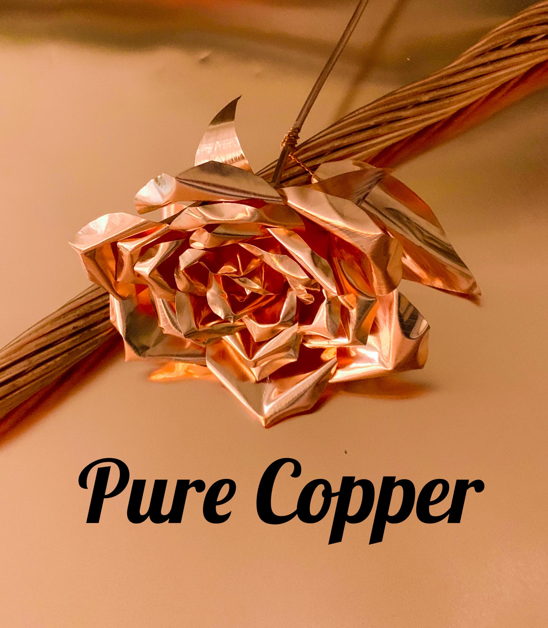 Set of 7 Rainbow Fire Copper Roses Handmade Traditional | Etsy