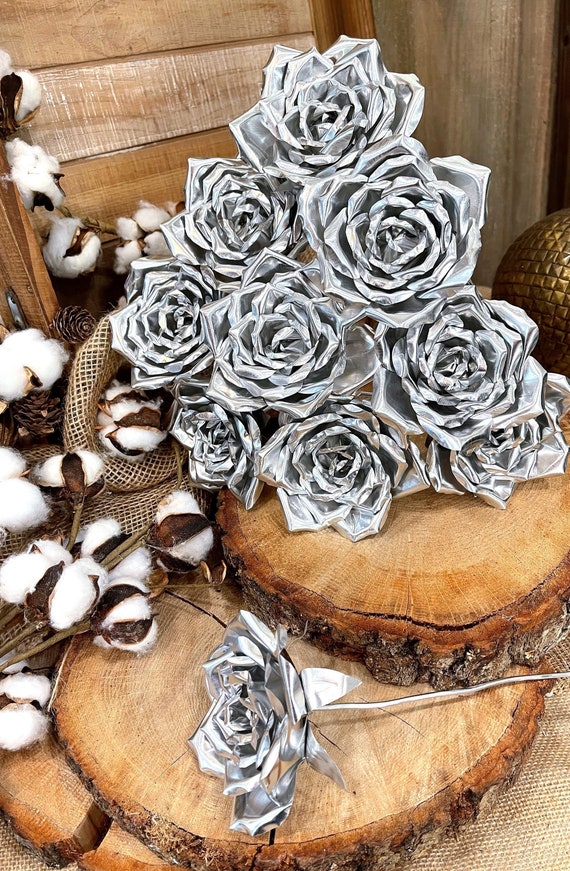 Deluxe 10 Metal Rose Bouquet for Aluminum / Tin 10 Ten Year - Etsy