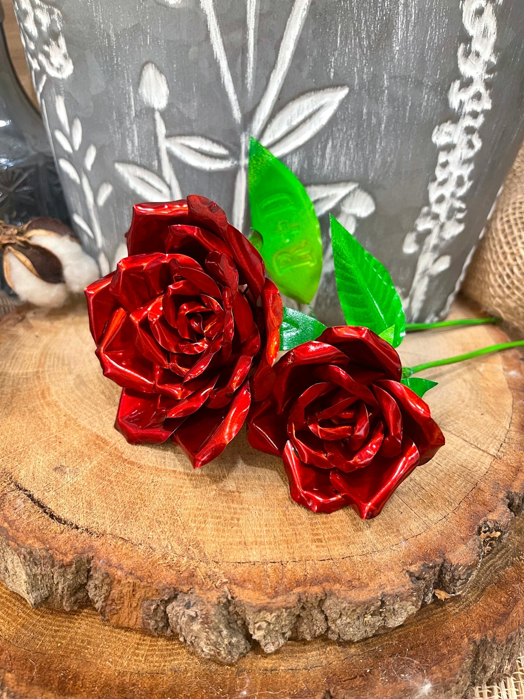 RUBY RED Anniversary Rose | Timeless Metal Keepsake | Handmade Art ...
