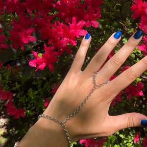 Simple Silver Hand Chain / Ring Bracelet - Etsy