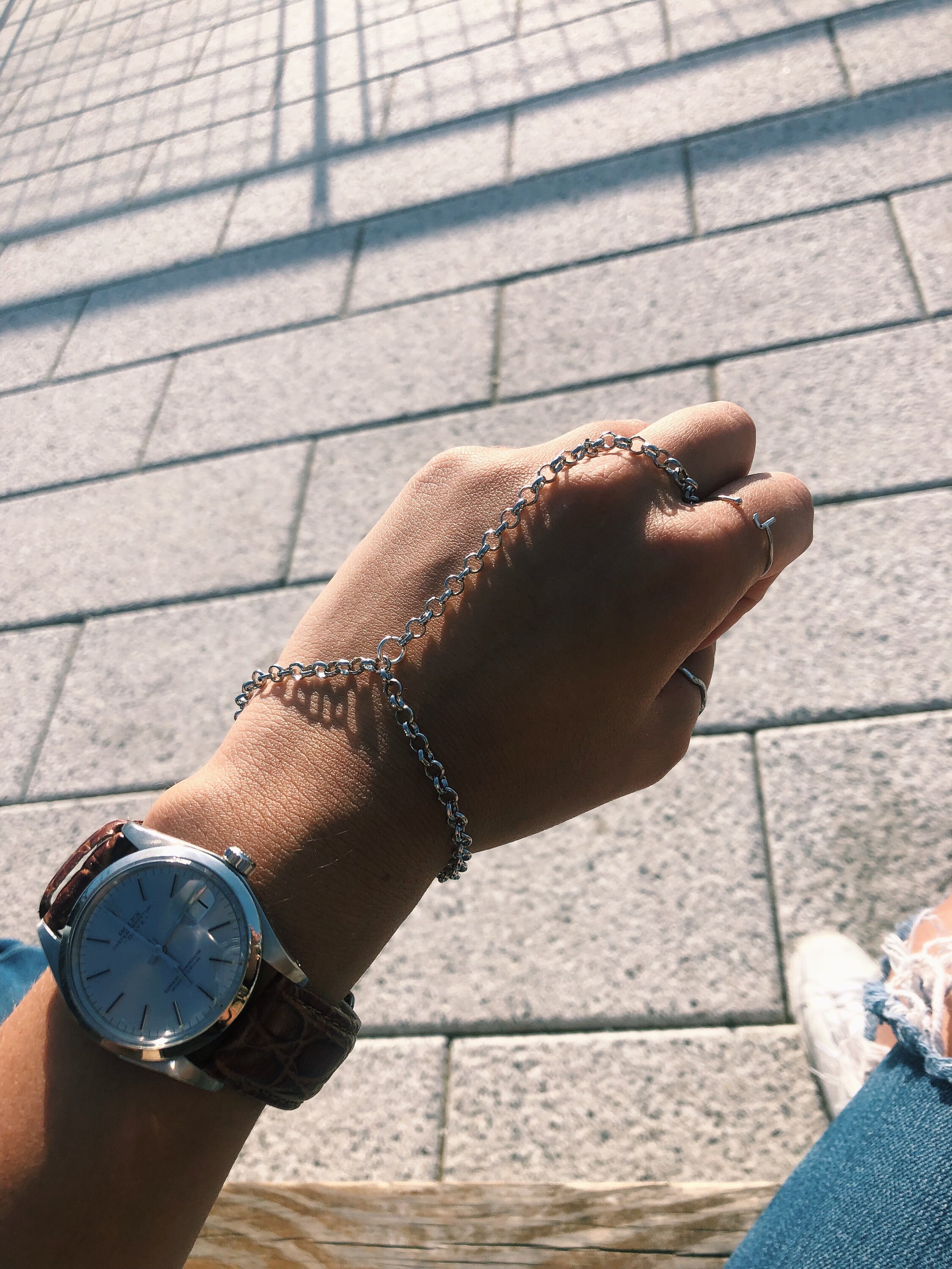 Simple Silver Hand Chain / Ring Bracelet - Etsy