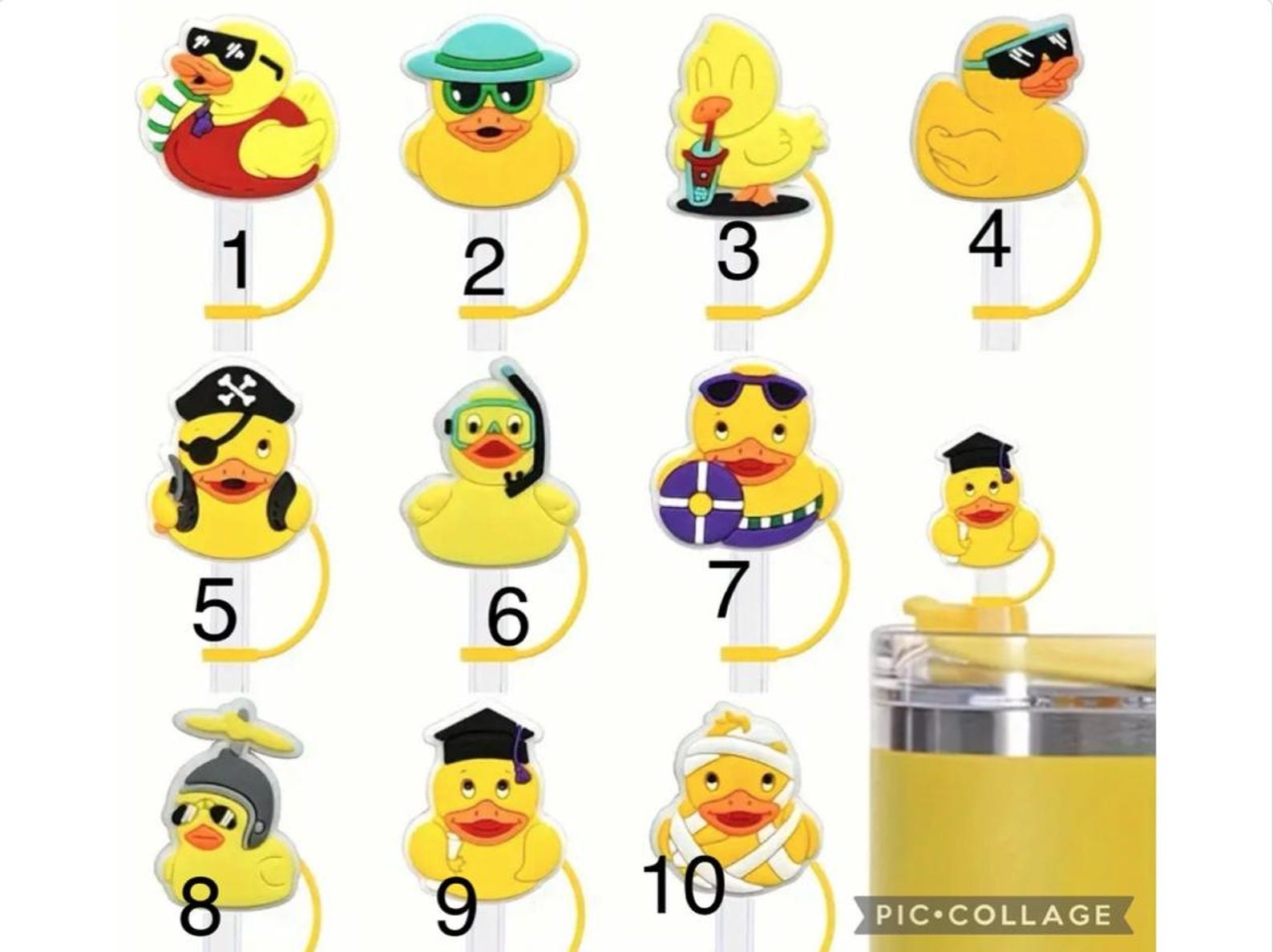 Duck Straw Topper | Rubber Ducky | Fun | SUV Gift | 40 Oz | 30 Oz - Etsy