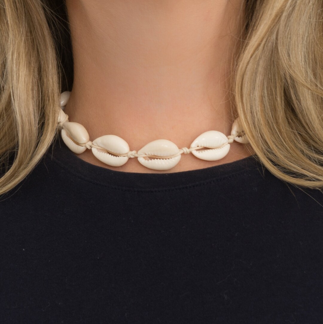 Cowrie Shell Necklace Cowrie Shell Choker Seashell Beach - Etsy