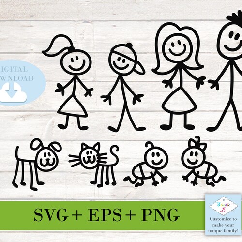 Stick Family SVG Bundle Family SVG Bundle Family Cut File - Etsy