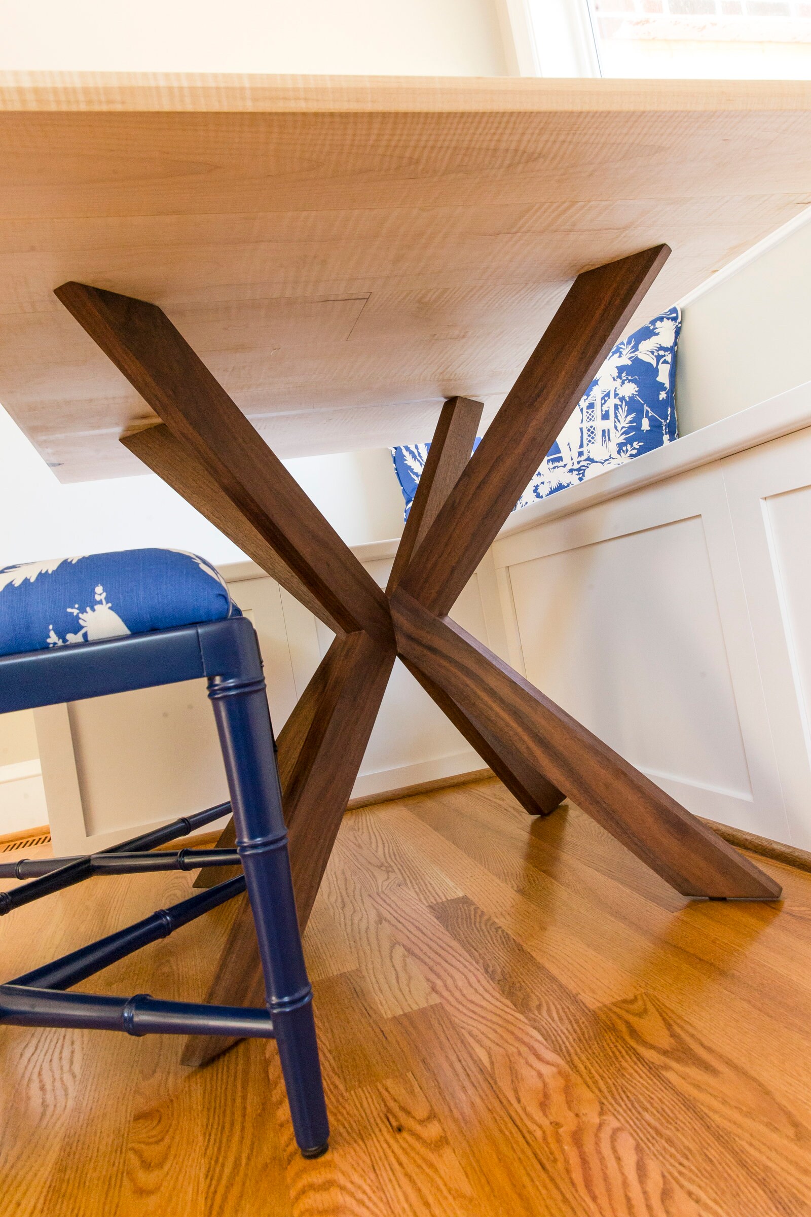 Highly Figured Curly Maple Breakfast Table Walnut Legs - Etsy