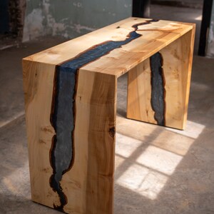 Birdseye Maple River Table With Waterfall Legs - Etsy