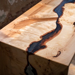 Birdseye Maple River Table With Waterfall Legs - Etsy