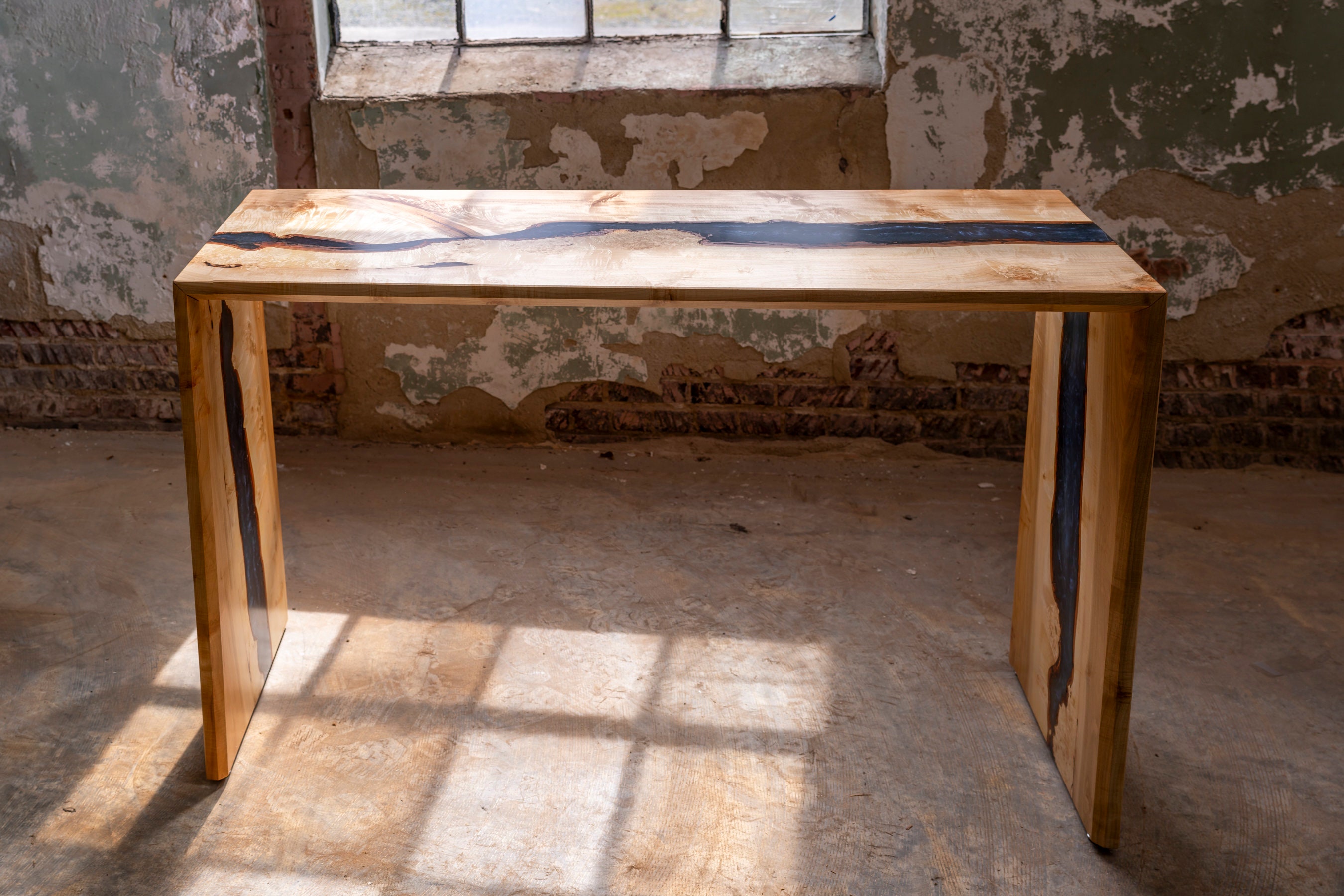 Burl Maple River Table With Waterfall Legs - Etsy