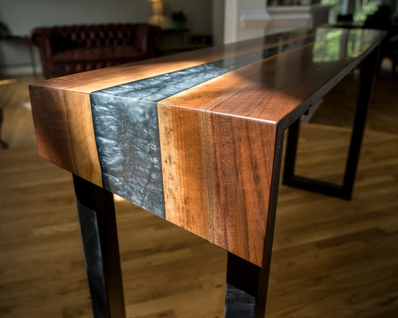 Highly Figured Walnut River Console Table with Book Matched | Etsy