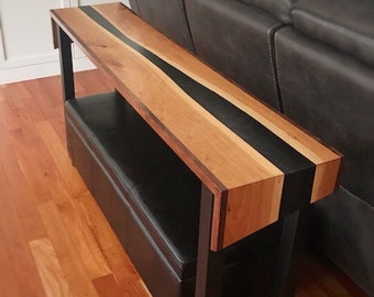 Highly Figured Walnut River Console Table With Silver Resin/epoxy - Etsy