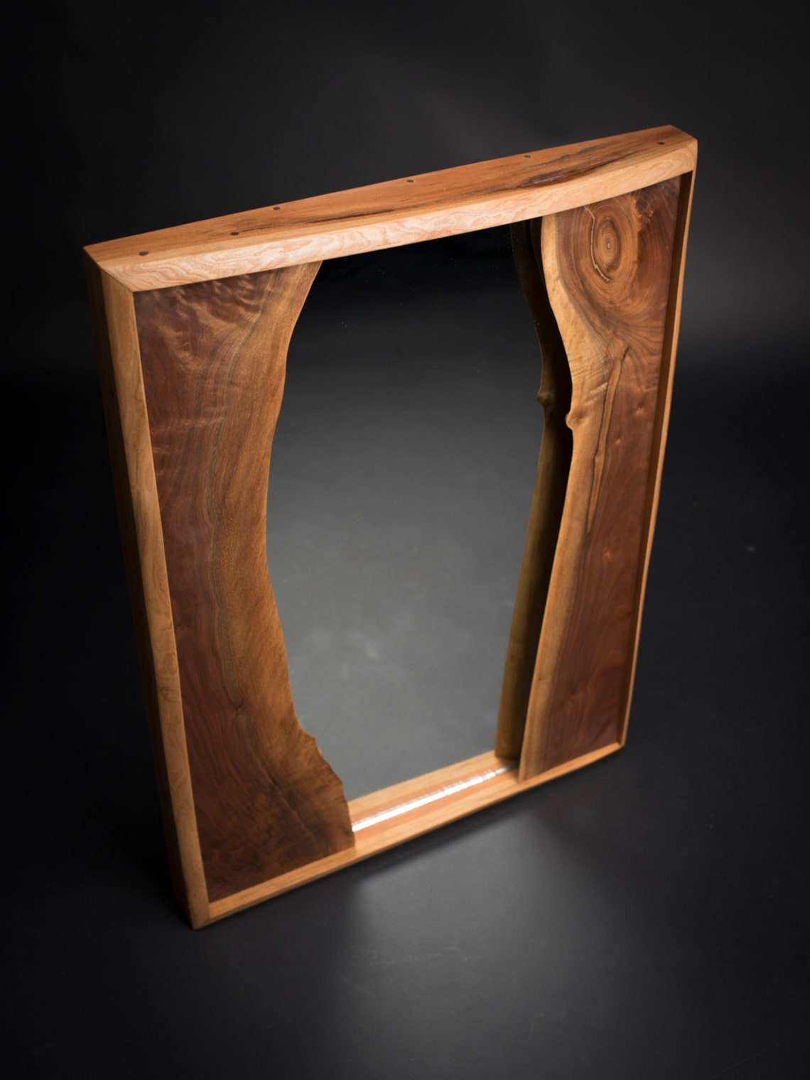 Live Edge Walnut & Cherry Mirror - Etsy
