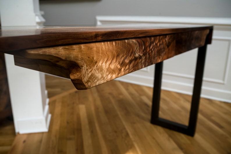 Highly Figured Walnut River Console Table With Silver Epoxy - Etsy
