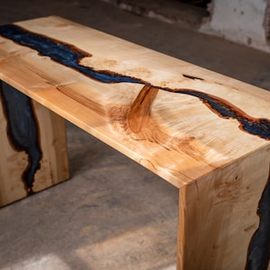 Birdseye Maple River Table With Waterfall Legs - Etsy
