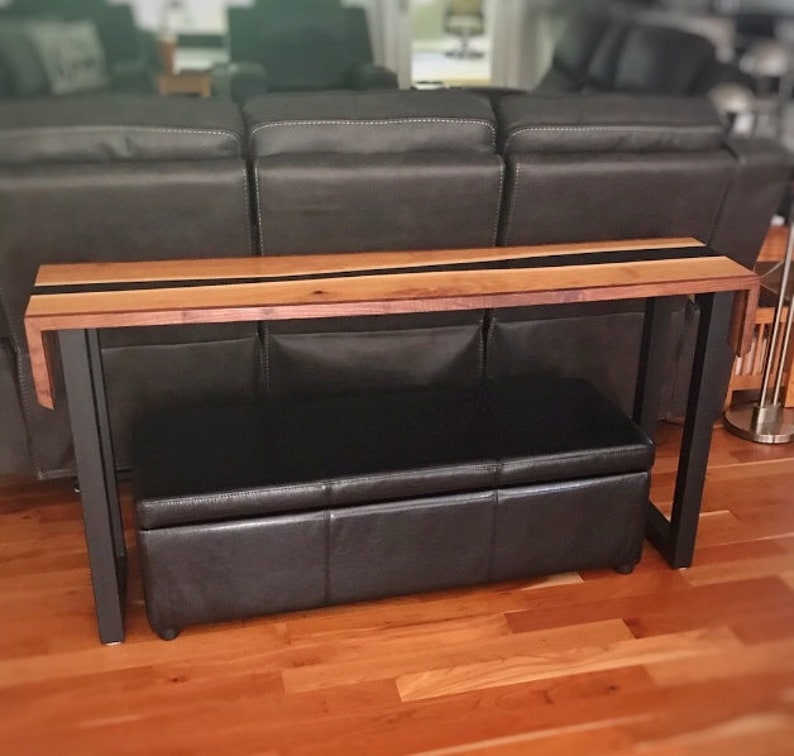 Cherry River Console Table With Black Resin/epoxy - Etsy