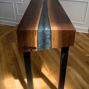 Highly Figured Walnut River Console Table With Silver Resin/epoxy - Etsy