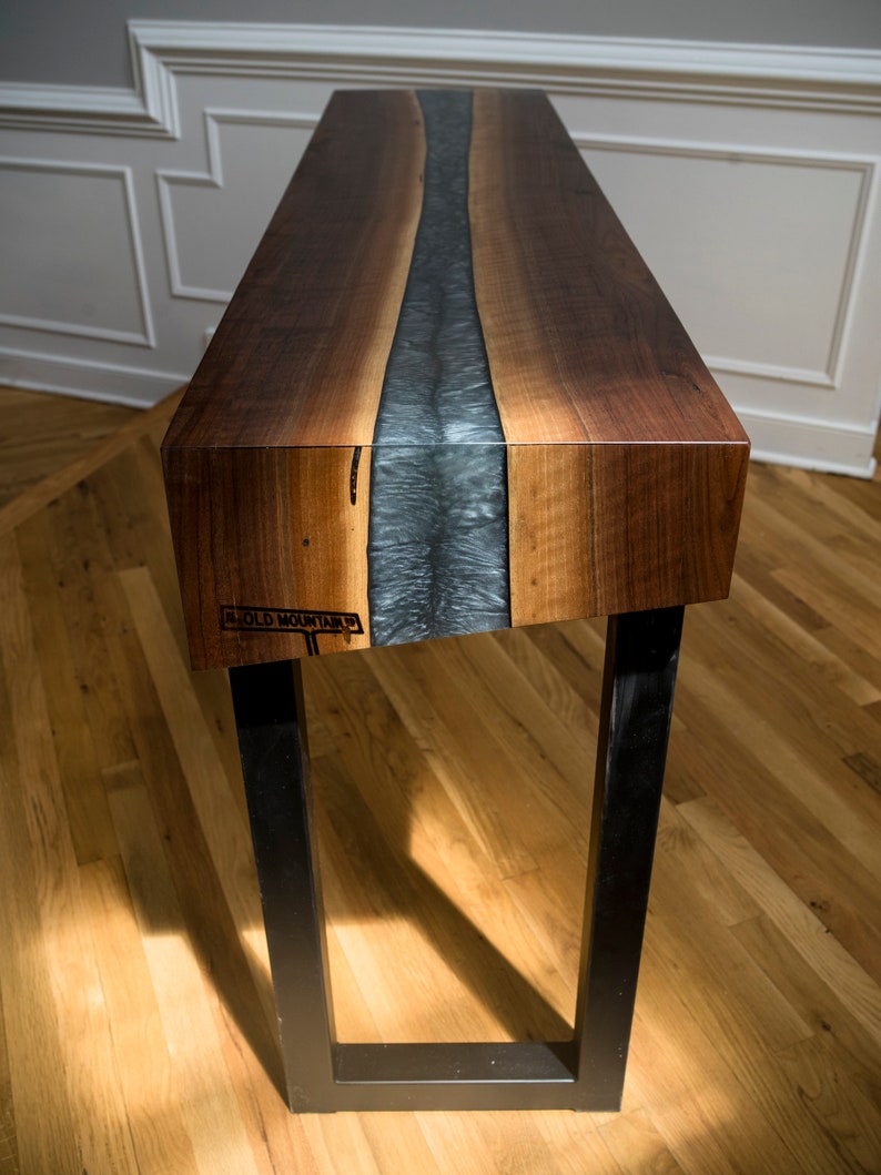 Highly Figured Walnut River Console Table with Book Matched | Etsy