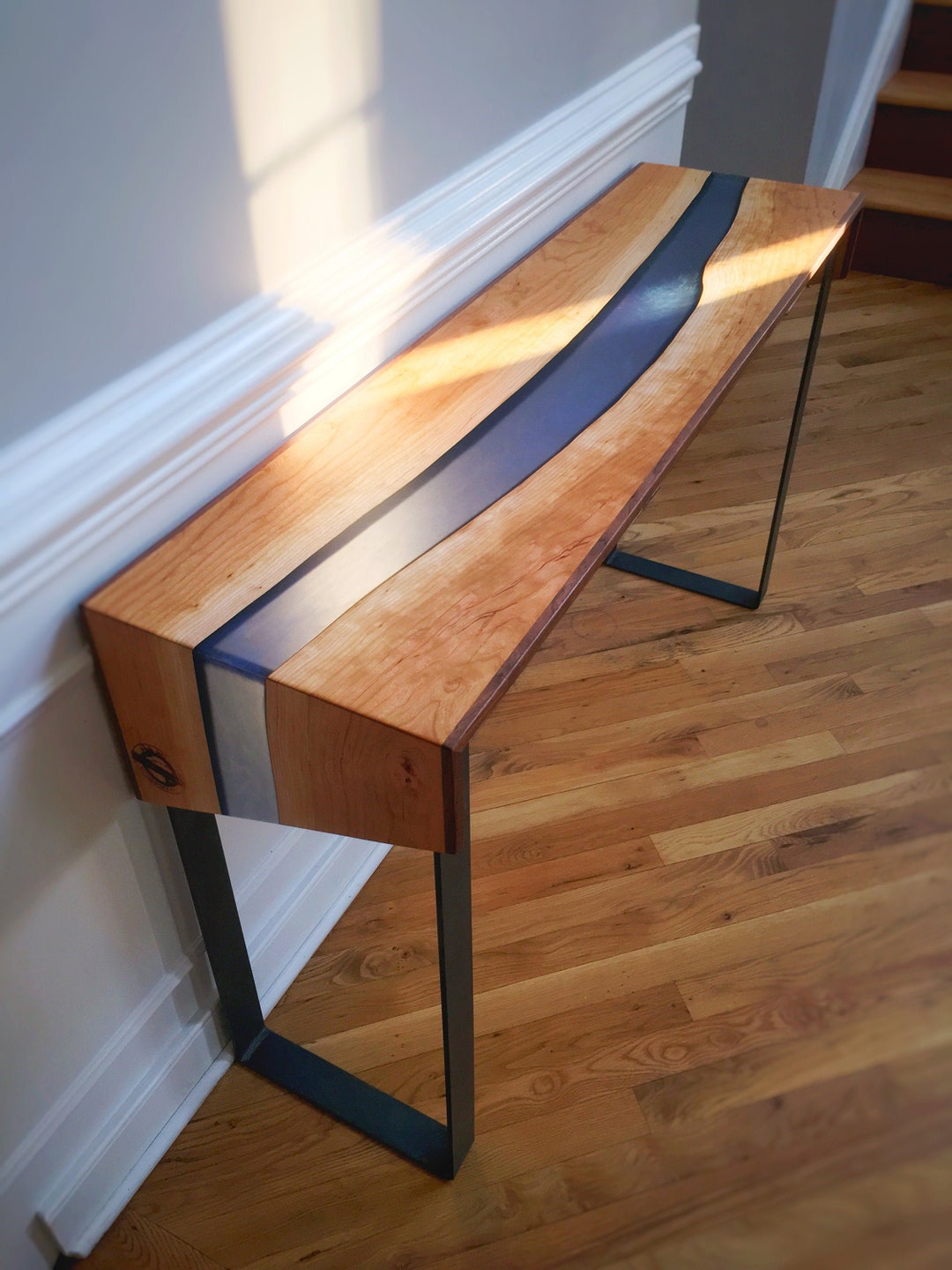 Cherry River Console Table With Blue Resin/epoxy - Etsy UK