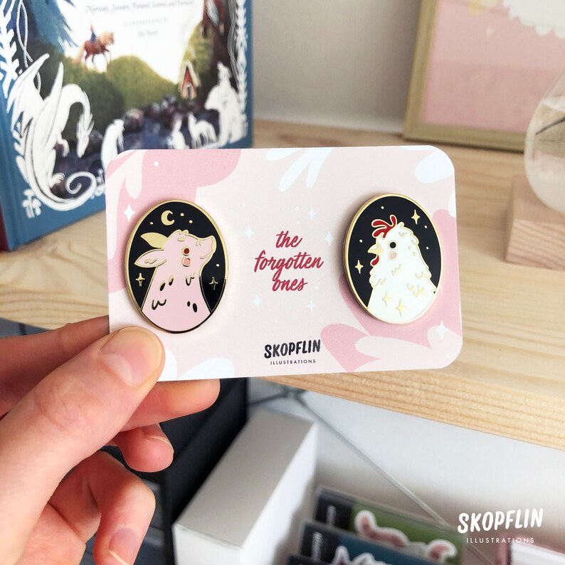 The Forgotten Ones Pig & Chicken Hard Enamel Pin Set - Etsy