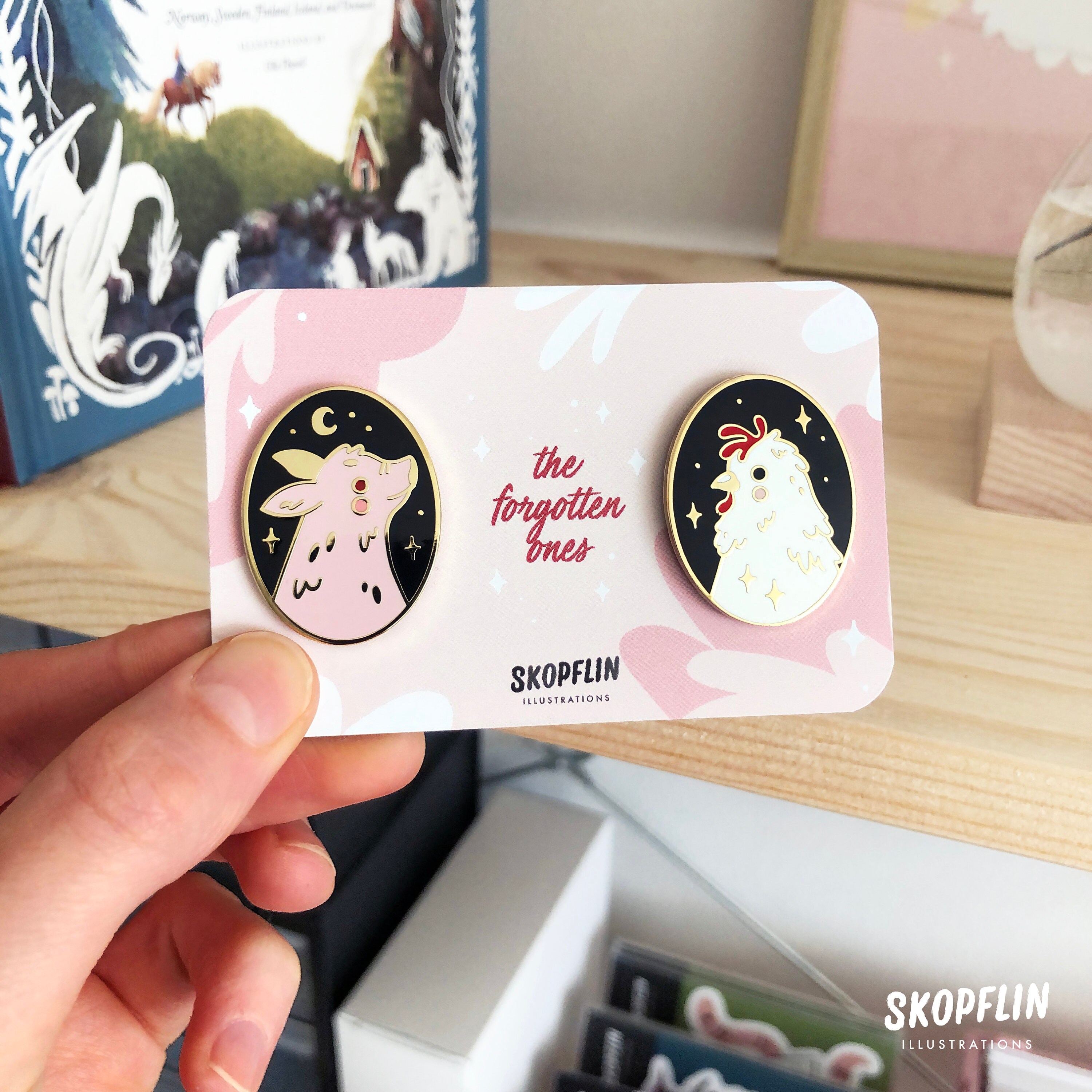 The Forgotten Ones - Pig & Chicken Hard Enamel Pin Set - Starry Lovers ...